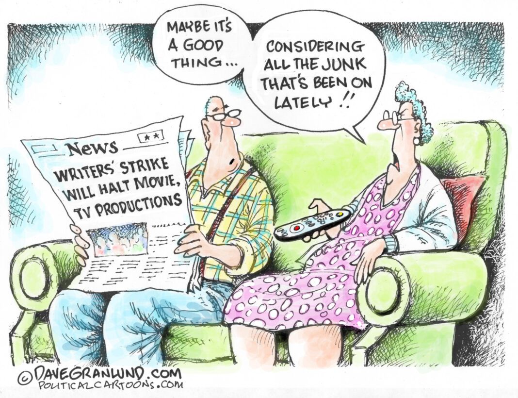 Editorial Cartoon: Movie & TV Writers' Strike - The Independent ...